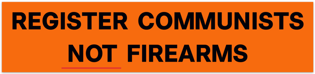 ‘Register Commies’ Mini Bumper Sticker – illicit Provisions
